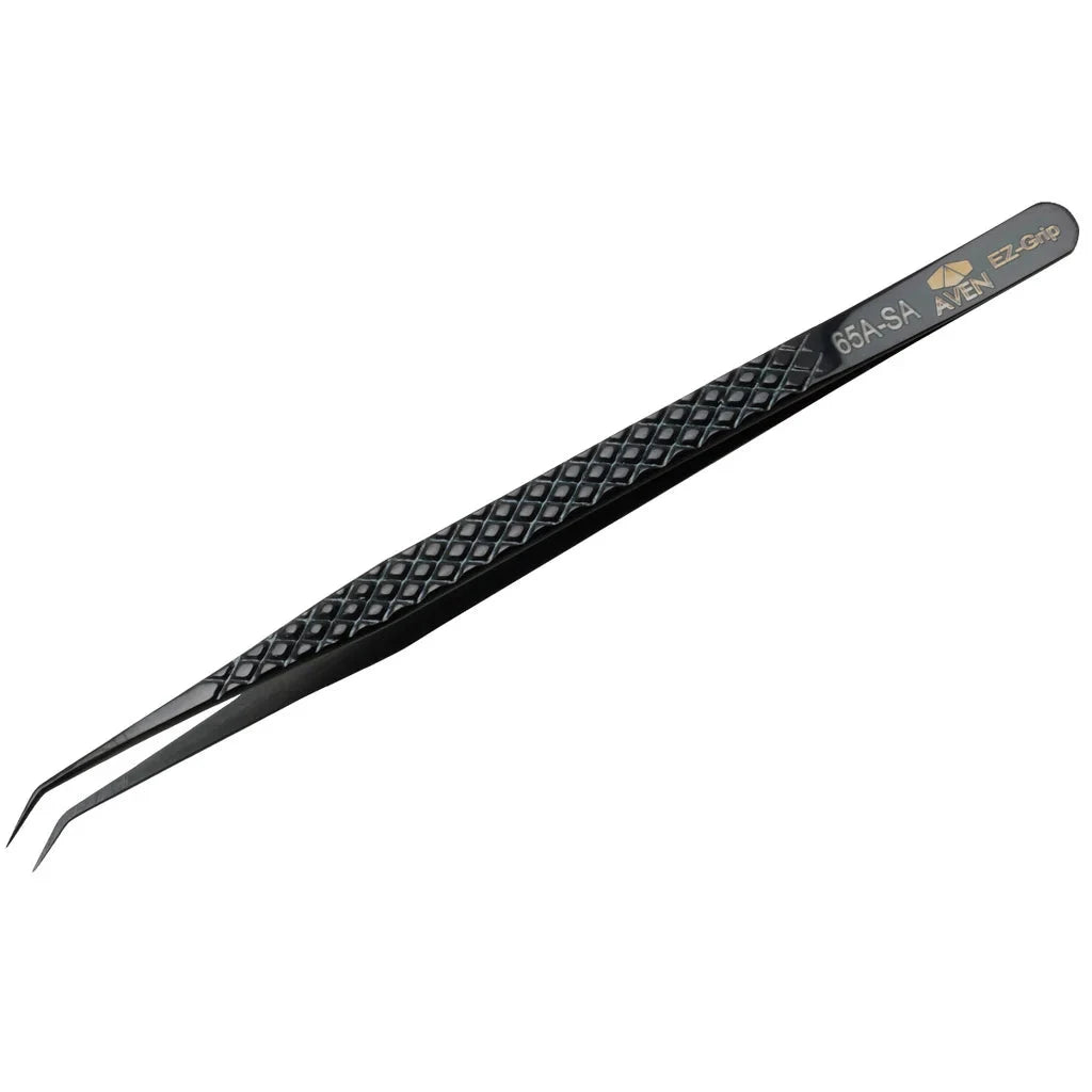 EZ Grip Black Tweezers Stainless Steel, #65A Pattern – SMT Supplies