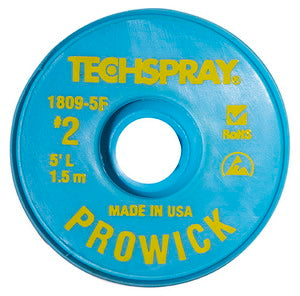 Techspray ProWick Desoldering Braid 1809-25F, 25', Anti-Static, #2 Yel ...