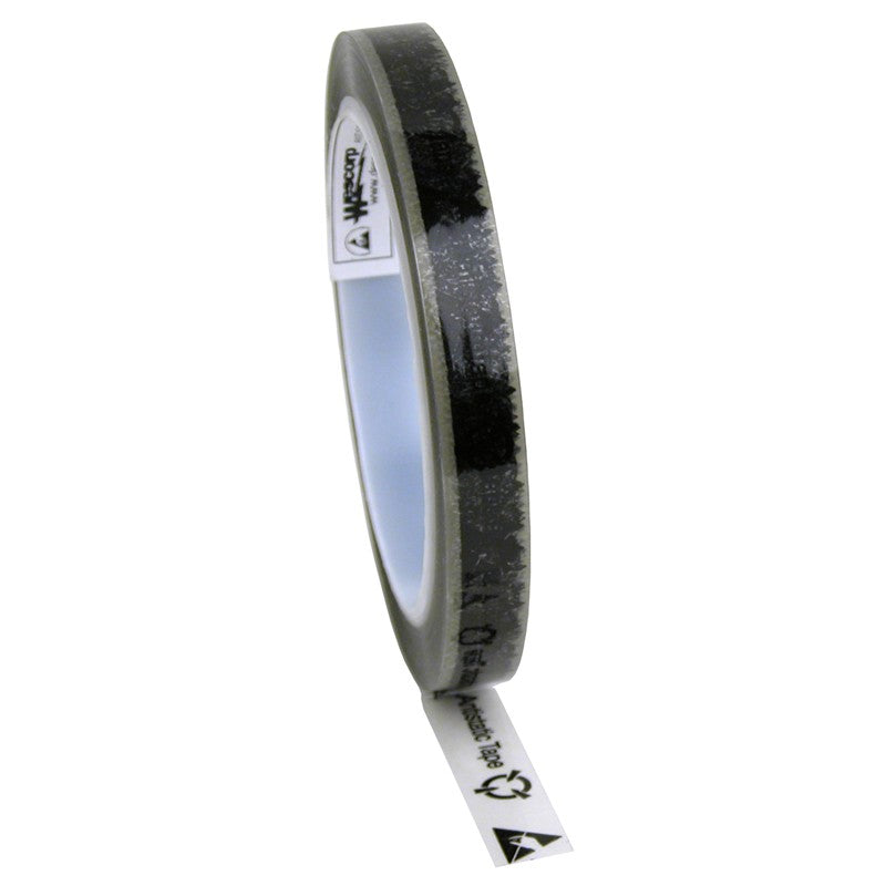 Wescorp 79209 Antistatic Cellulose Tape, Clear w/ ESD Symbols, 1/2" x ...